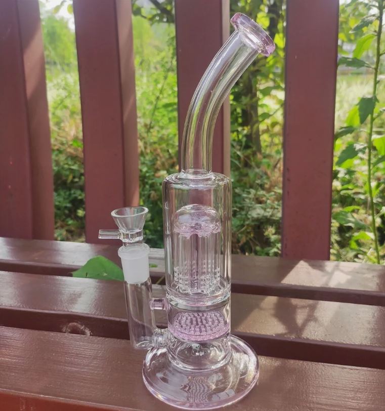 11in Pink Glass Water Pipe Bong Hookah Pipes Bongs Jelly Fish Filter ...