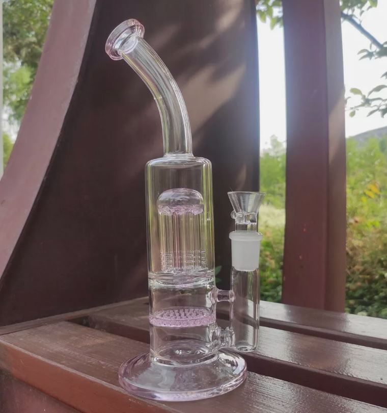 11in Pink Glass Water Pipe Bong Hookah Pipes Bongs Jelly Fish Filter ...