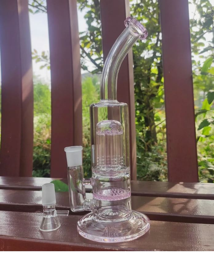 11in Pink Glass Water Pipe Bong Hookah Pipes Bongs Jelly Fish Filter ...